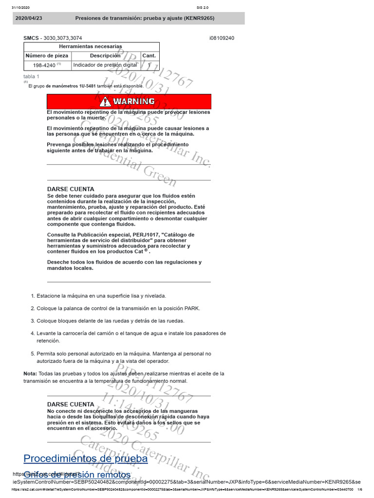 Calibracion TX 777F | PDF | Embrague | Bomba