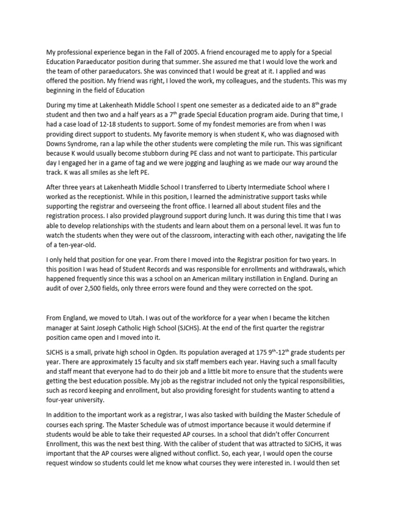 Professional Background | PDF | Middle Schools