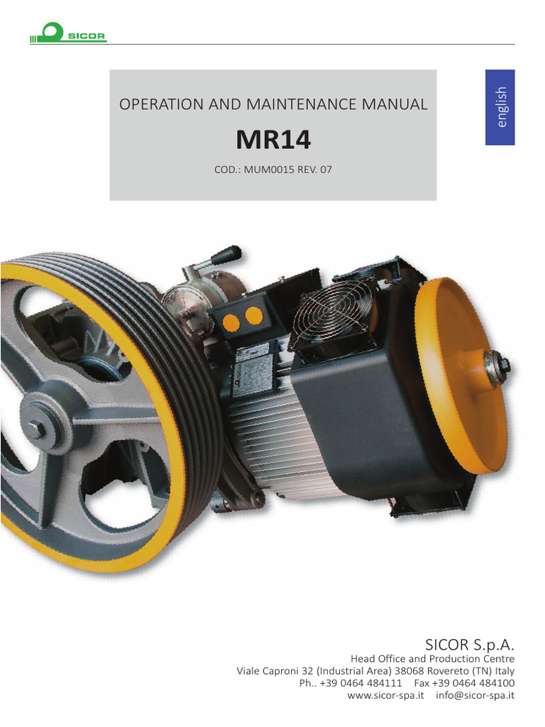 Sicor Motor MR14 Manual Ingles | PDF