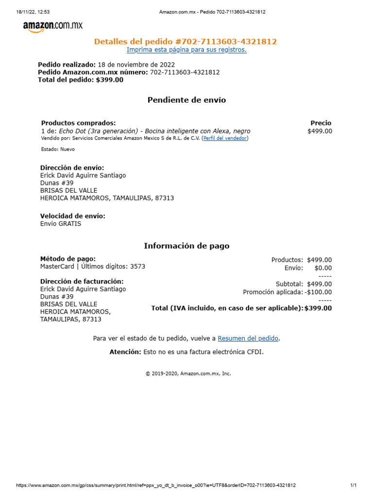 Amazon.com.mx - Pedido 702-7113603-4321812 | PDF | Tecnología bancaria | Tecnología financiera