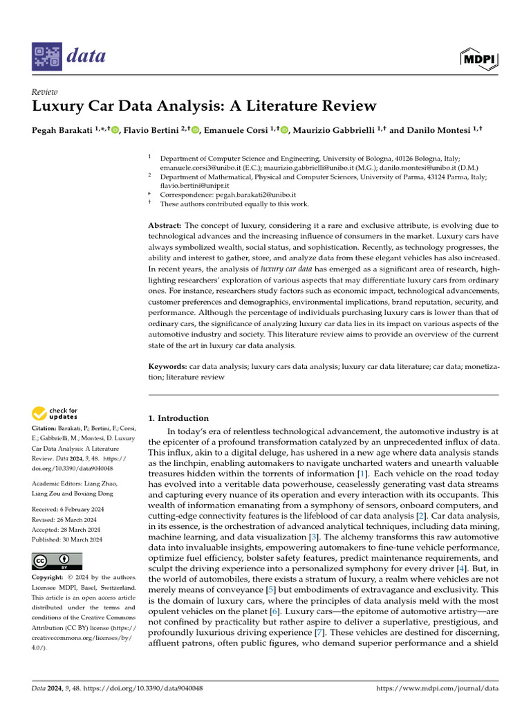 Luxury Car Data Analysis A Literature Review | PDF | Market ...