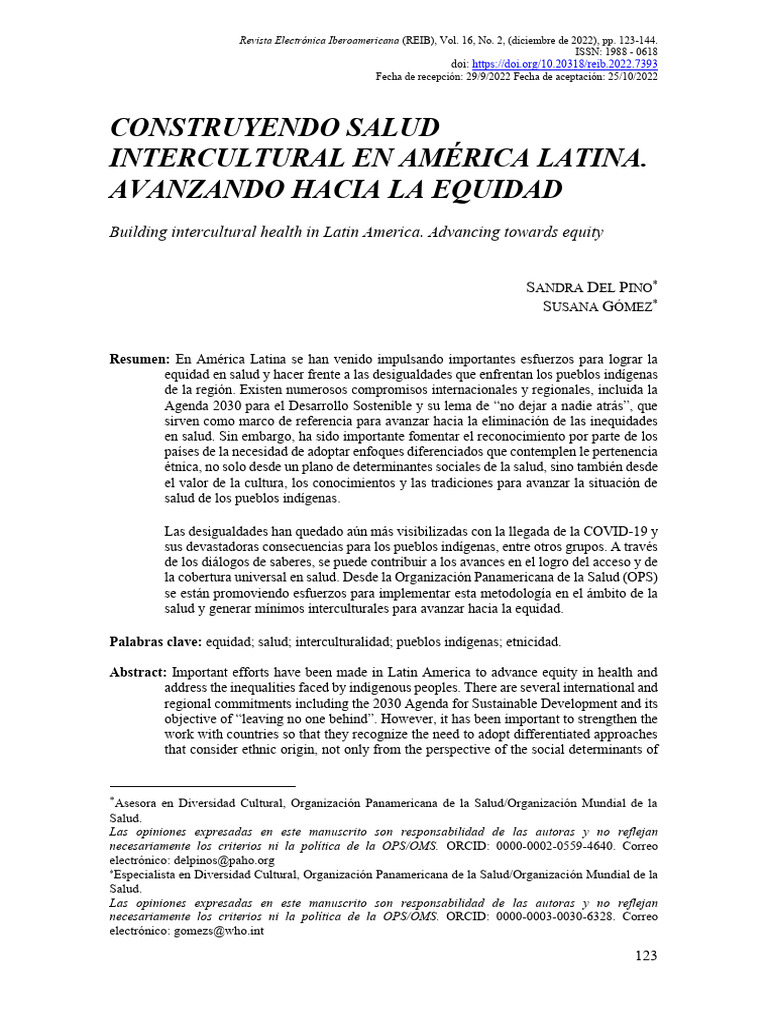 7393-Texto Del Artículo-12974-1-10-20221216 | PDF | America latina | Organización Panamericana ...