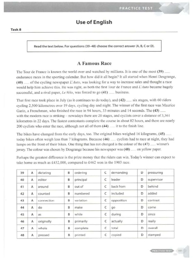 Use of English Exam | PDF