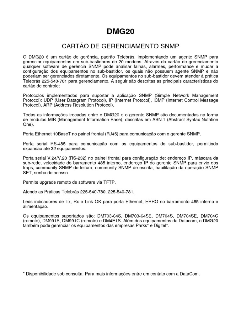 134-0012-03 - Descritivo DMG20 | PDF