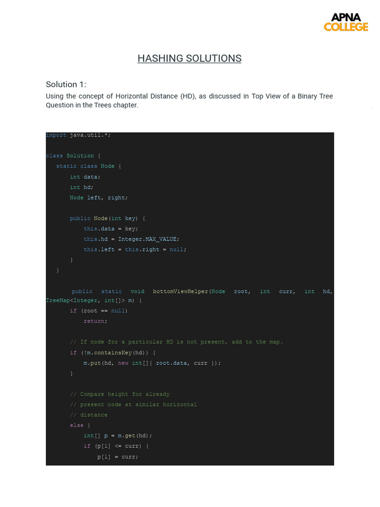 Hashing Solutions Pdf Integer Computer Science Computer Programming 9644
