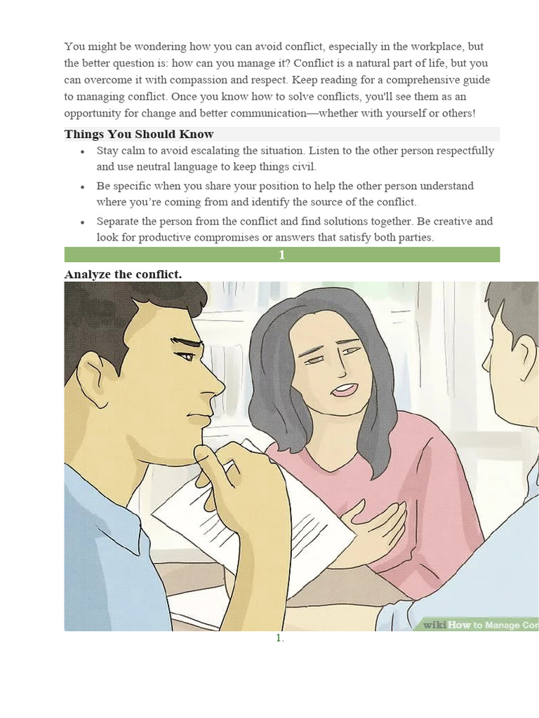 Conflicts | PDF | Body Language | Psychological Concepts