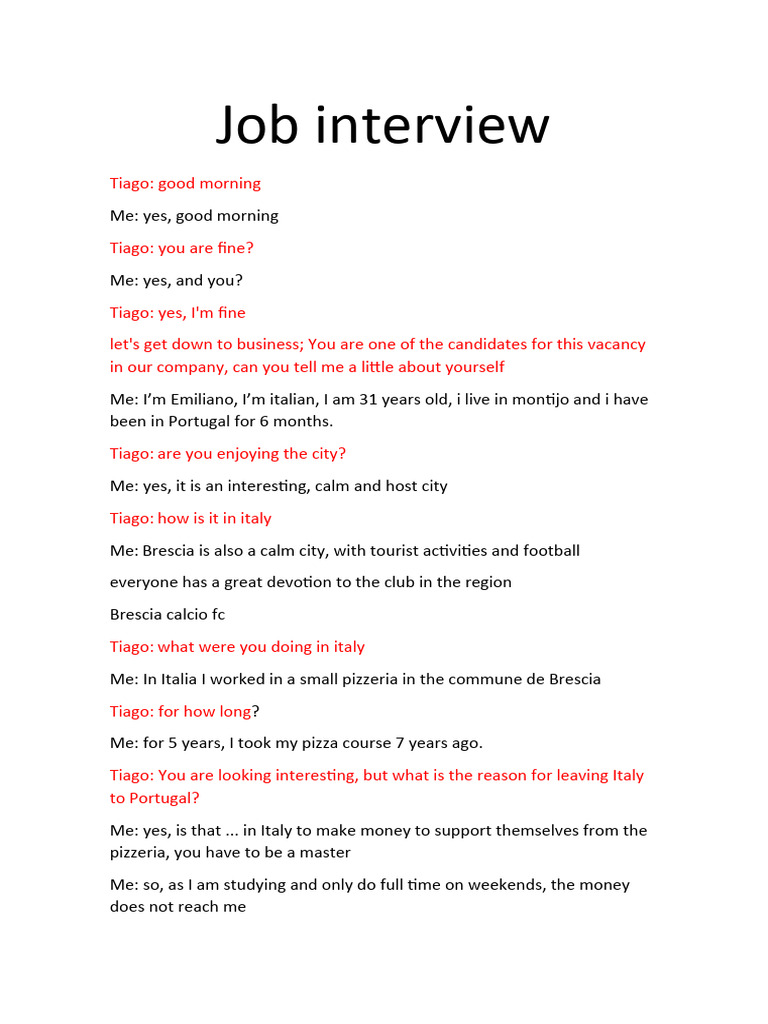 Job interview | PDF