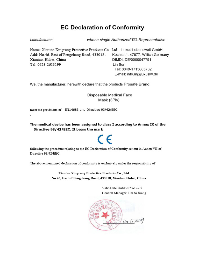 EC Declaration of Conformity | PDF