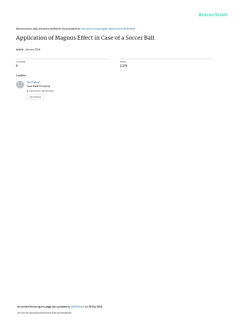 Soccer Ball Magnus Effect Study | PDF | Mechanics | Motion (Physics)