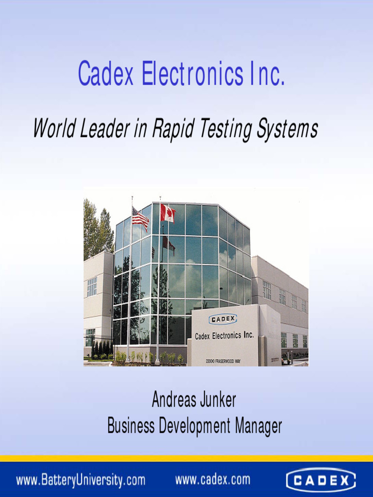 CADEX - Assessing The Health of Batteries - 2007 | PDF | Chemical ...