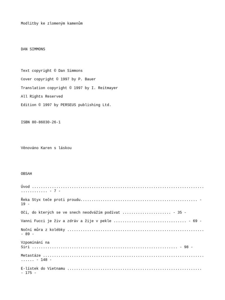 ArtheWorld Eknihy - Simmons Dan Modlitby Ke Zlomenym Kamenum | PDF
