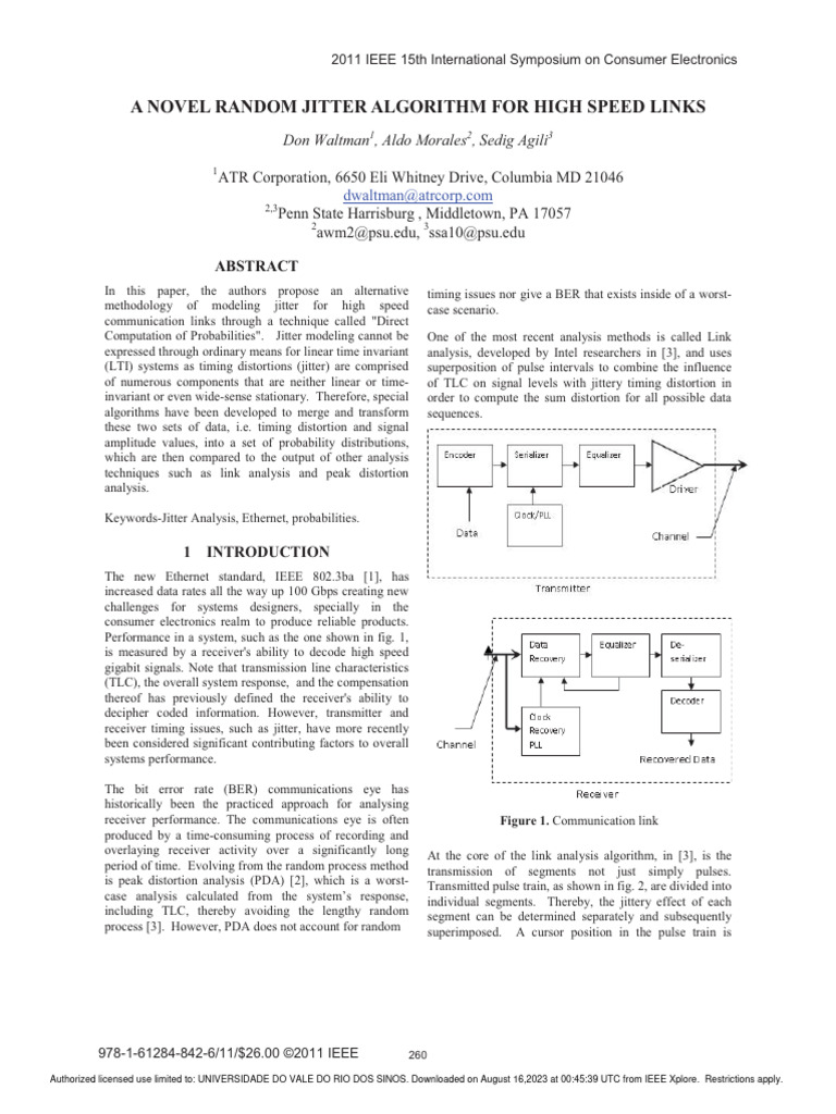 A Novel Random Jitter Algorithm For High Speed Links | PDF ...