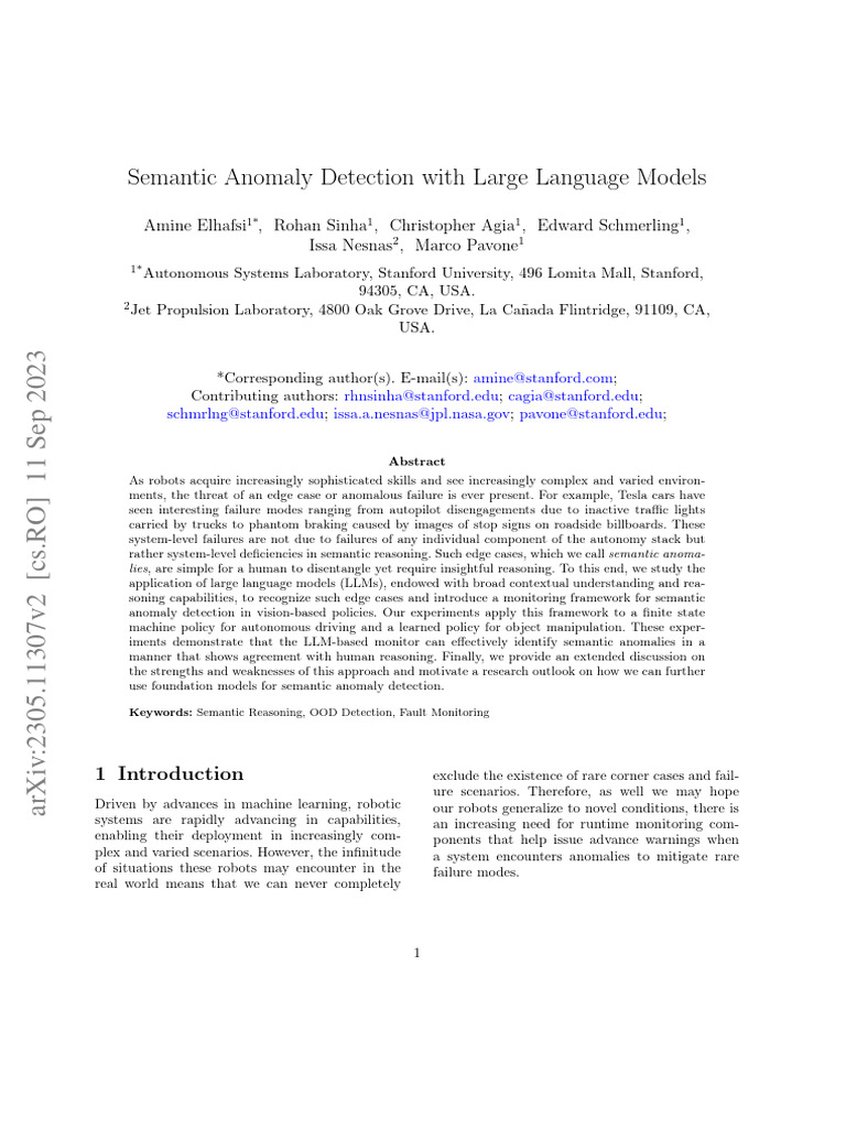Semantic Anomaly Detection With Large Language Models | PDF | Reason ...