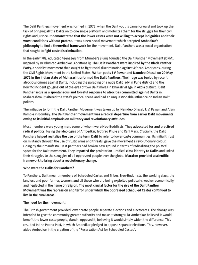 Dalit Panthers | PDF | Dalit | Intersectionality