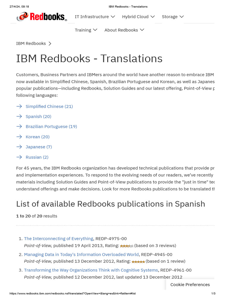 IBM Redbooks - Translations | PDF | Ibm | Ibm Db2