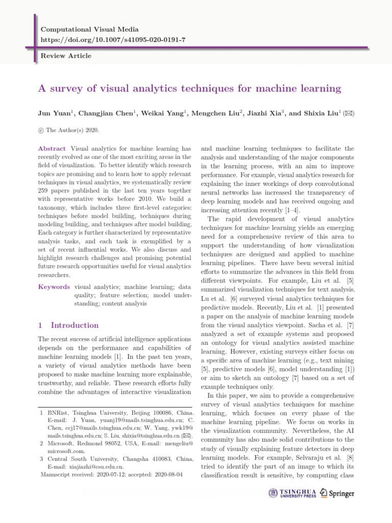 A Survey of Visual Analytics Techniques For Machin | PDF | Machine Learning | Analytics