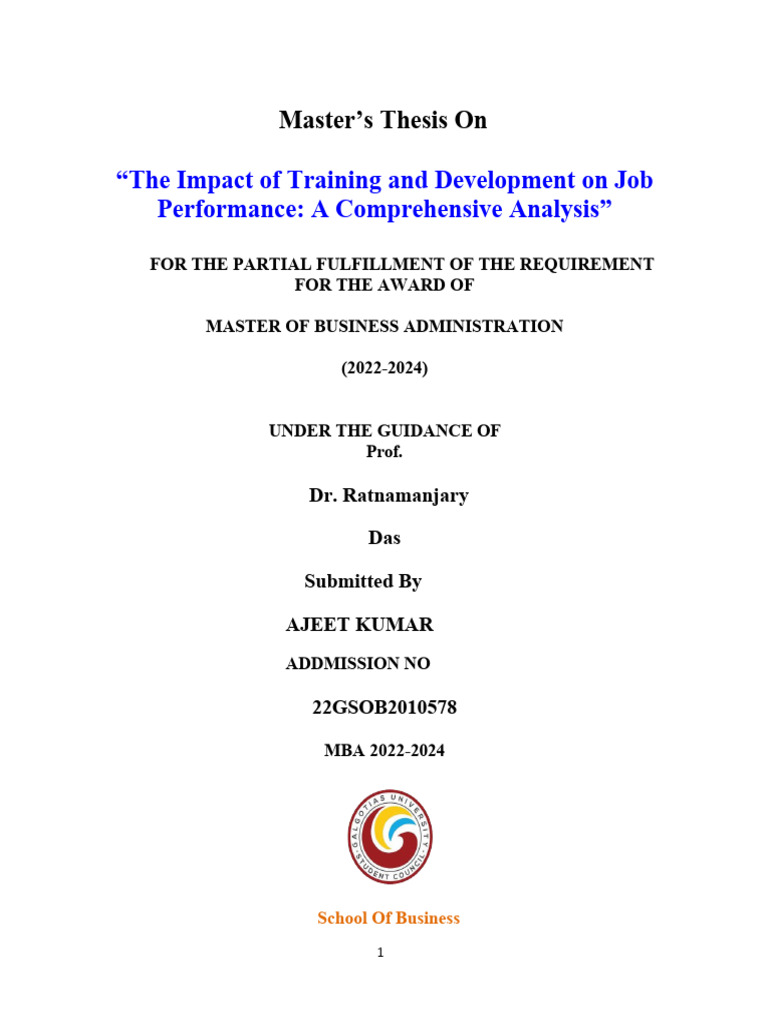 Ajeet Kumar Master Thesis | PDF | Mentorship | Employee Retention