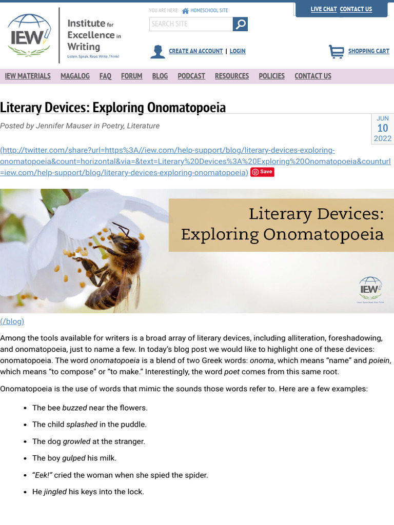 Literary Devices: Exploring Onomatopoeia: Iew Materials Magalog Faq ...