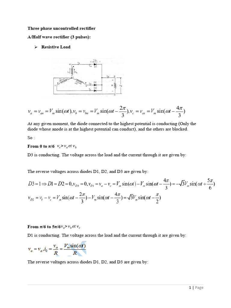 Three-phase-uncontrolled-rectifier | PDF | Rectifier | Diode