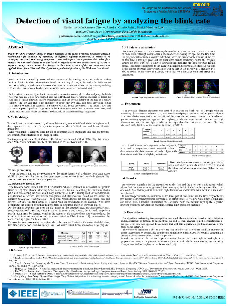 Poster Detection of Visual Fatigue by Analyzing The Blink Rate | PDF ...