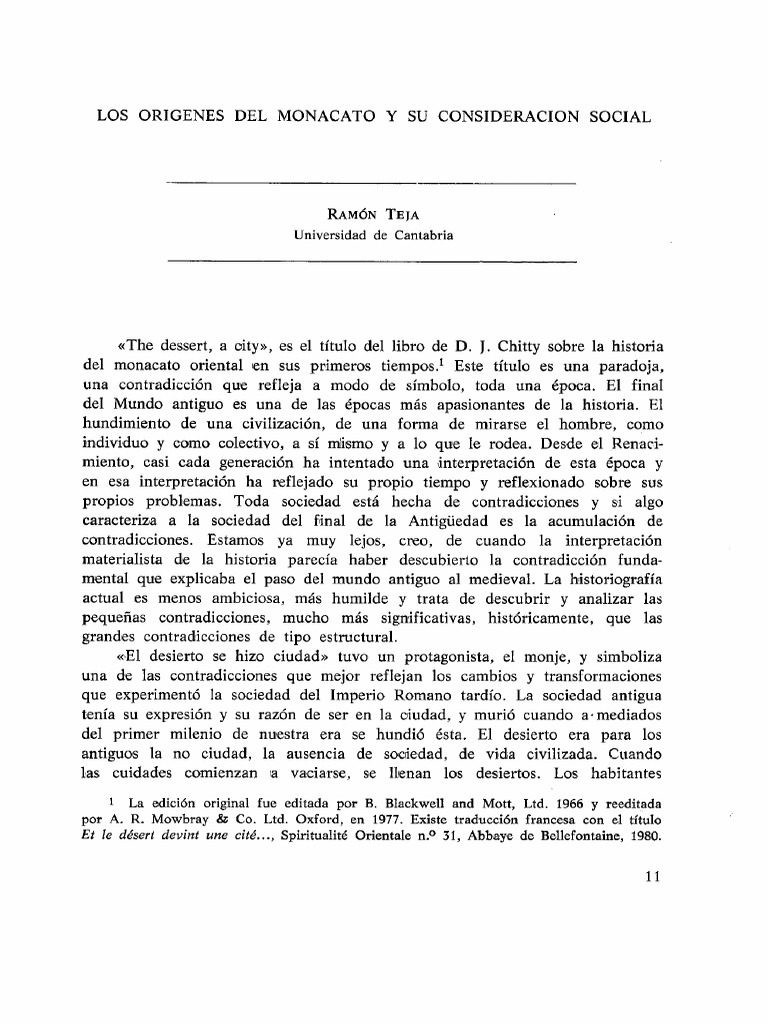 Los Origenes Del Monacato y Su Consideracion Social | PDF | Monacato ...