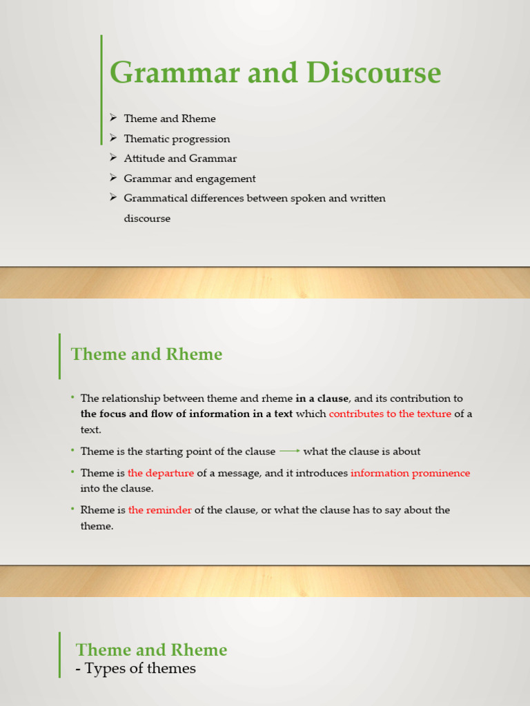 Discourse and Grammar (New) | PDF | Attitude (Psychology) | Word