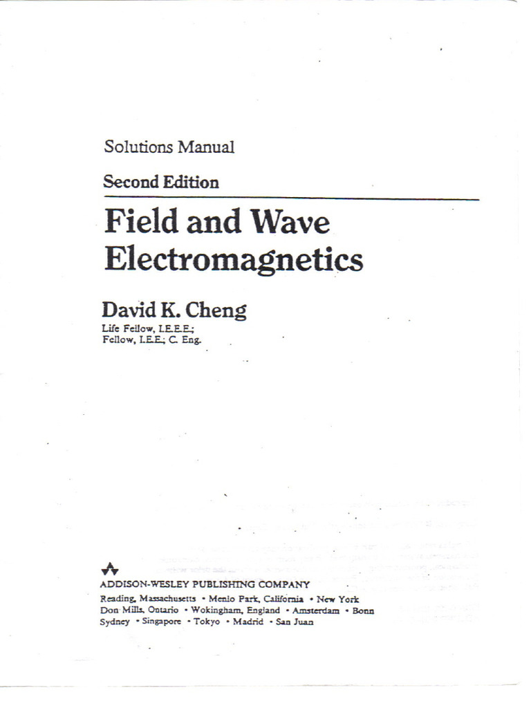 David K. Cheng - Solution Manual Field and Wave Electromagnetics (0 ... David K. Cheng - Solution Manual Field and Wave Electromagnetics (0 ...