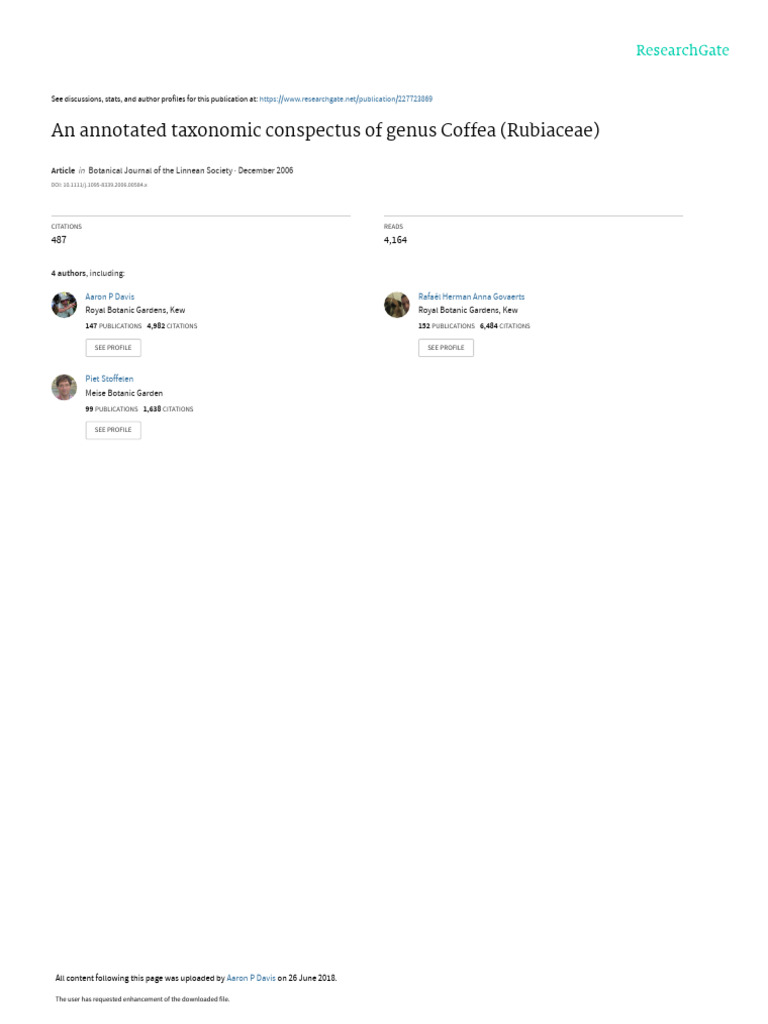 Coffee Taxonomy for Botanists | PDF | Botany | Plants