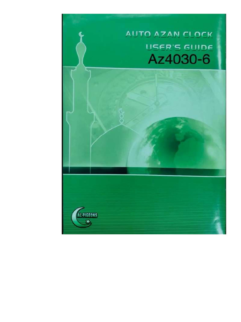 Auto Azan Clock User's Guide Az4030-6 by Al-Pigeons - 2 | PDF
