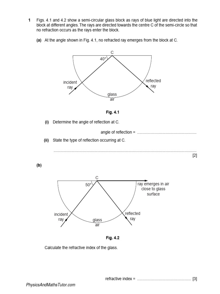 Light Behavior in Glass and Lenses | PDF | Refraction | Optical Fiber