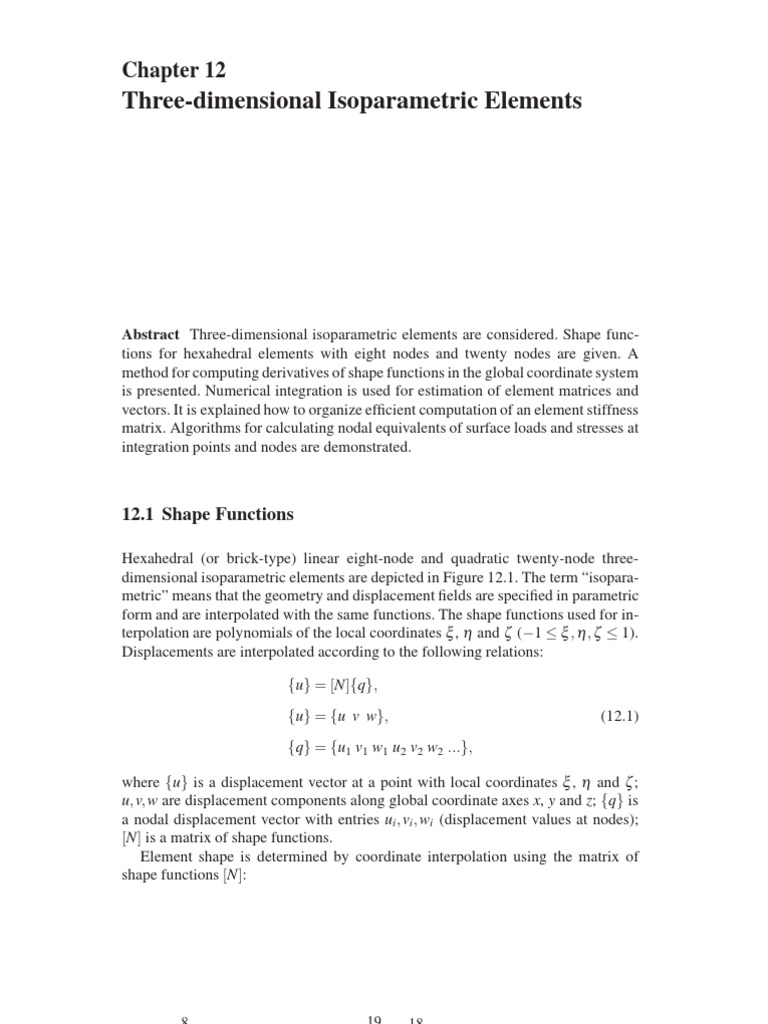 Three-Dimensional Iso Parametric Elements | PDF | Matrix (Mathematics) | Deformation (Mechanics)