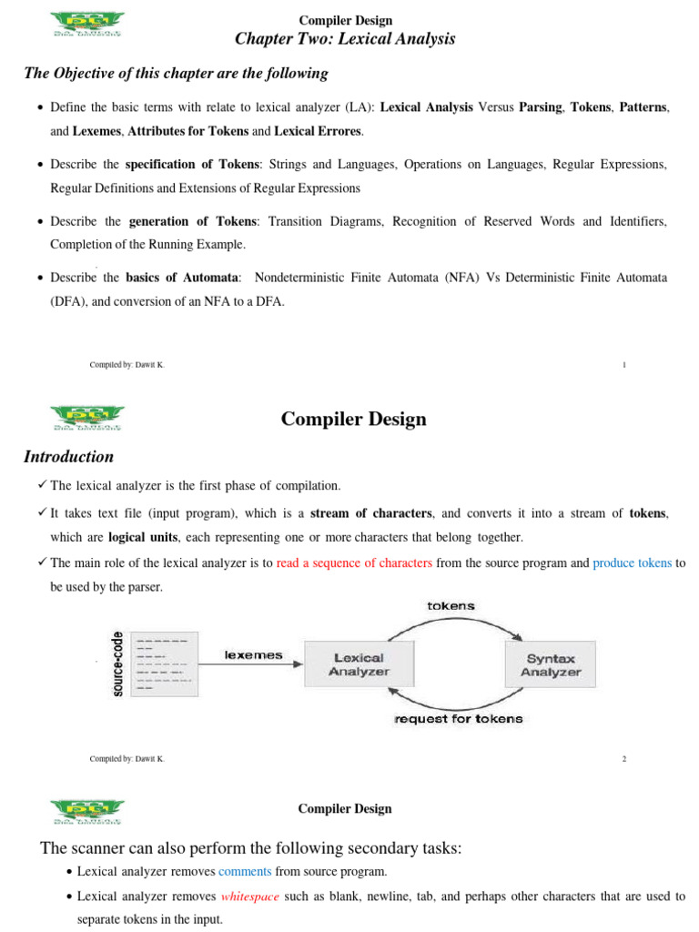 Chapter 2 - Lexical Analysis | PDF | Parsing | Computer Programming Chapter 2 - Lexical Analysis | PDF | Parsing | Computer Programming