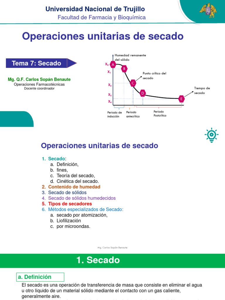 Teoria 7. Secado | PDF | Humedad | Evaporación