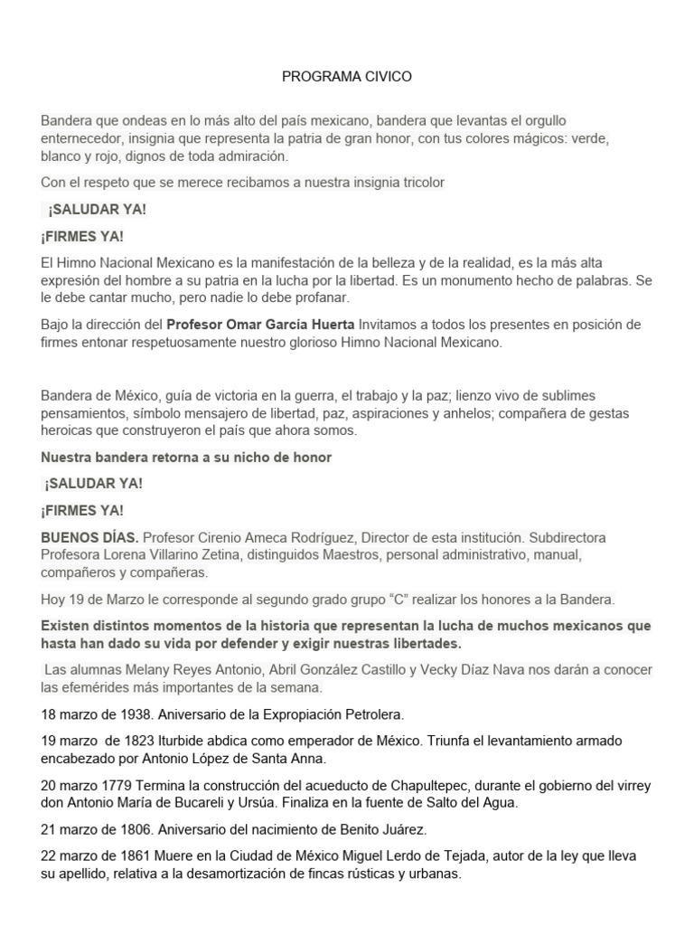 Programa Civico Marzo 24 | PDF | México | Politica de mexico