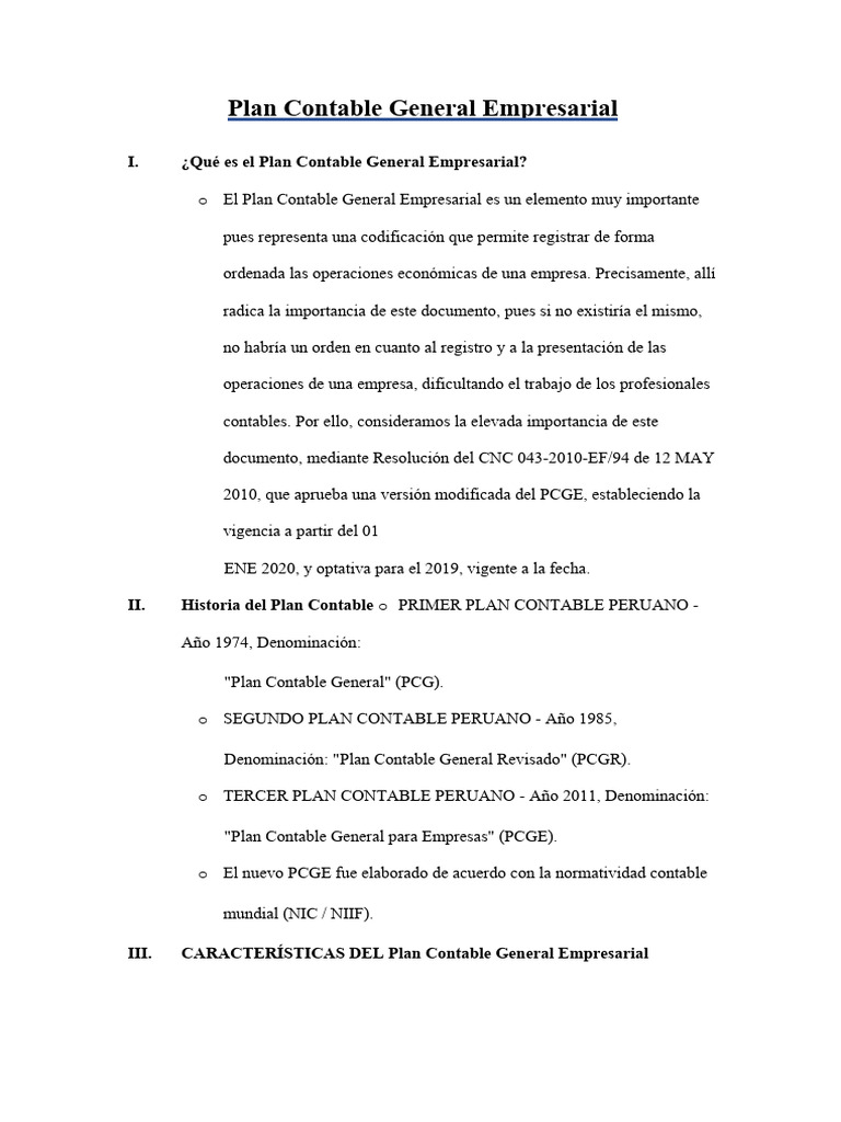 Plan Contable General Empresarial 2021 | PDF | Contabilidad | Estado ...