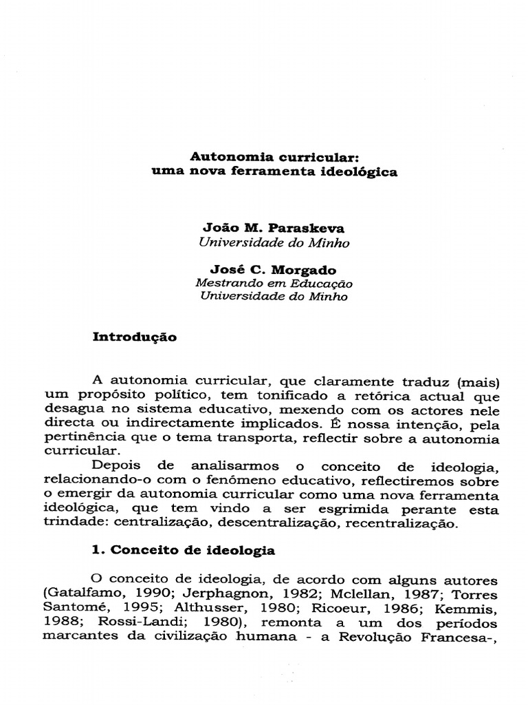 Autonomia Curricular | PDF