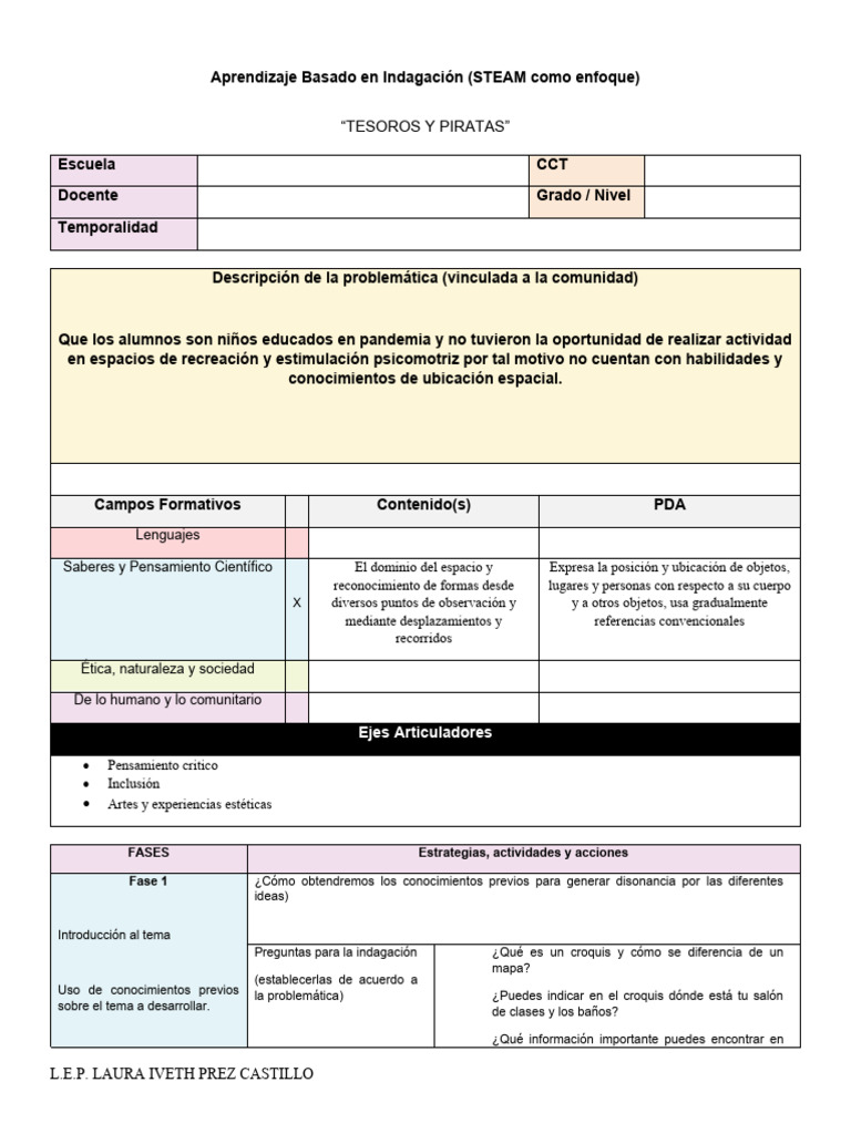 Aprendizaje STEAM: Tesoros y Piratas | PDF | Evaluación | Cognición