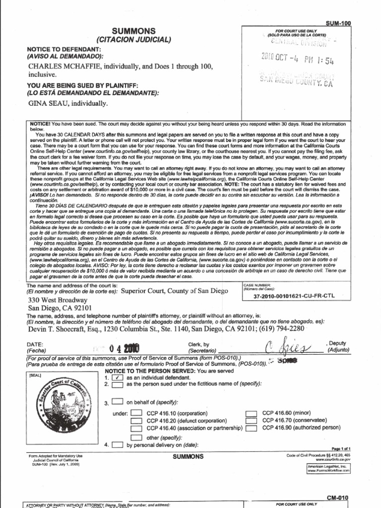 Gina Seau V Charles McHaffie | PDF