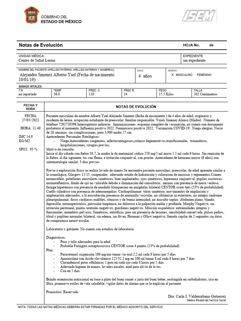 Alberto Yael Alejandro Jimenez Nota Isem | PDF | Medicina | Enfermedades y trastornos
