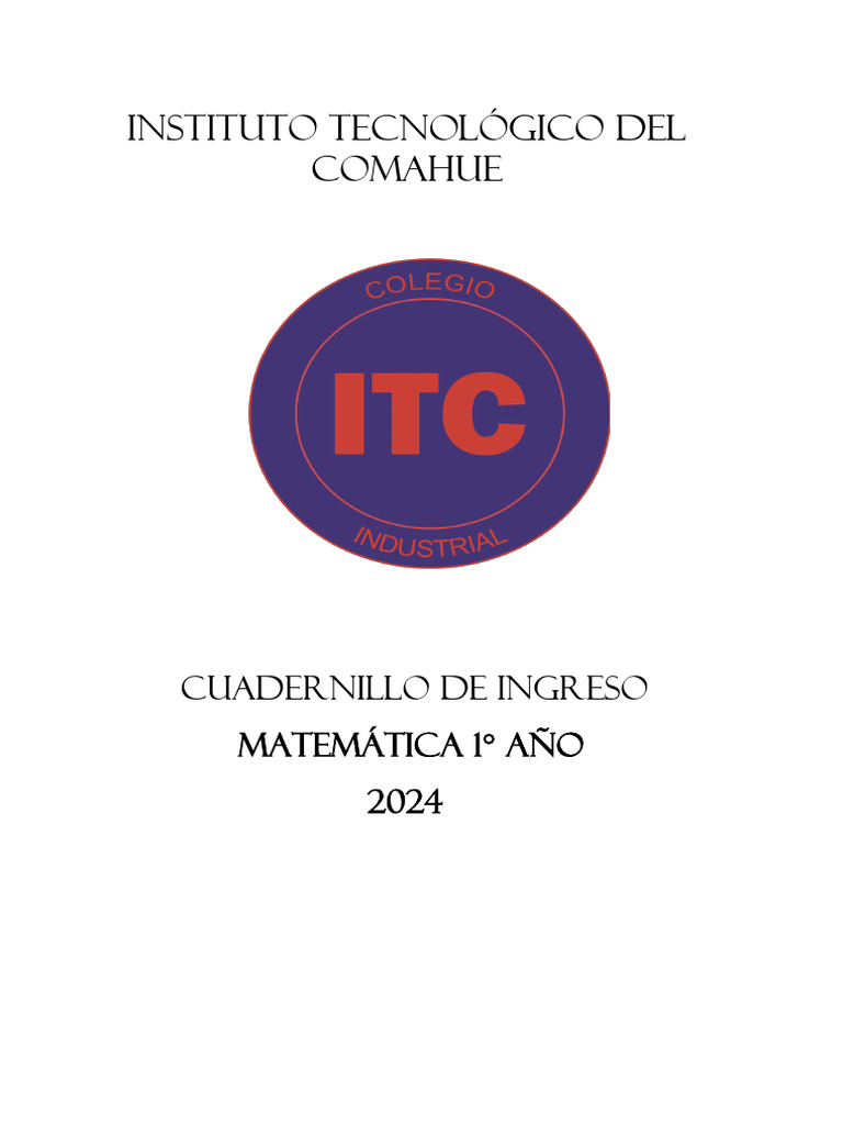 Cuadernillo Ingreso 2024 2 | PDF | Números | División (Matemáticas)