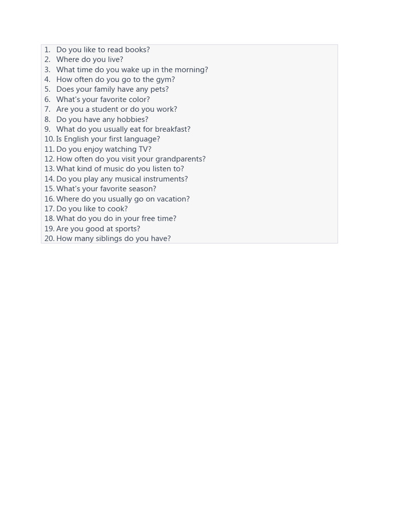 Common Personal Interview Questions | PDF