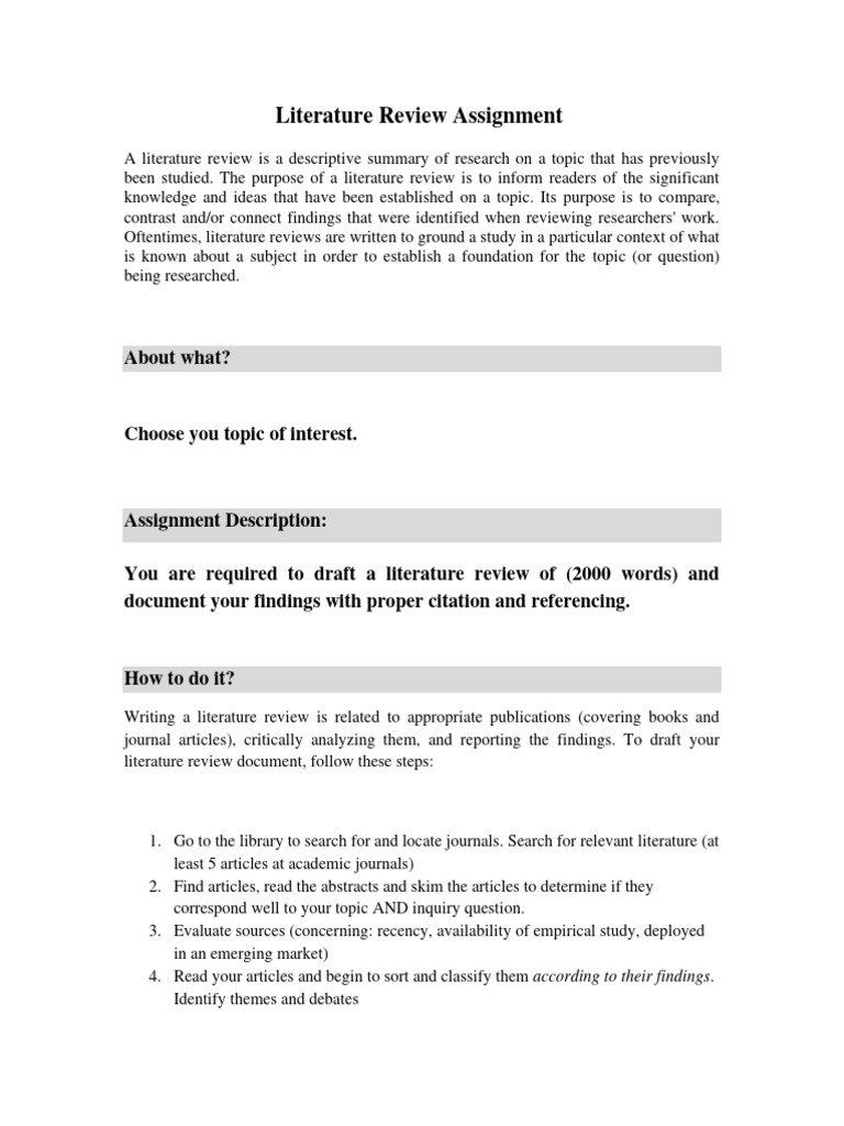 Individual Assignment | PDF | Literature Review | Science