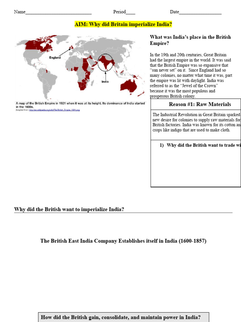 British Imperialism in India | PDF | British Empire | East India Company