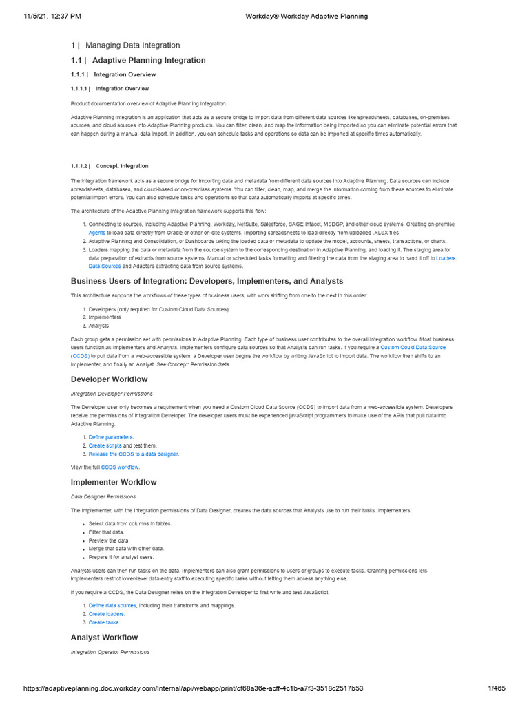 Adaptive Planning Intergration | PDF | Spreadsheet | Databases