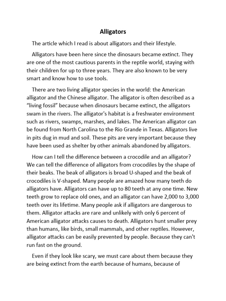 Alligators | PDF