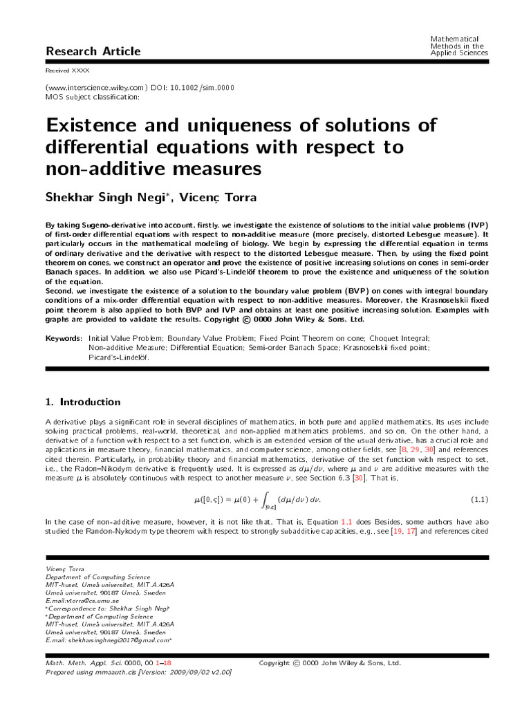 IVP and BVP - MMAS - New | PDF | Lebesgue Integration | Equations