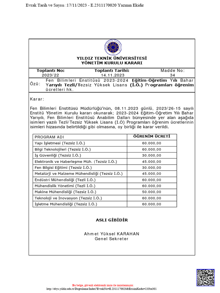 Tezsiz Ücretleri | PDF