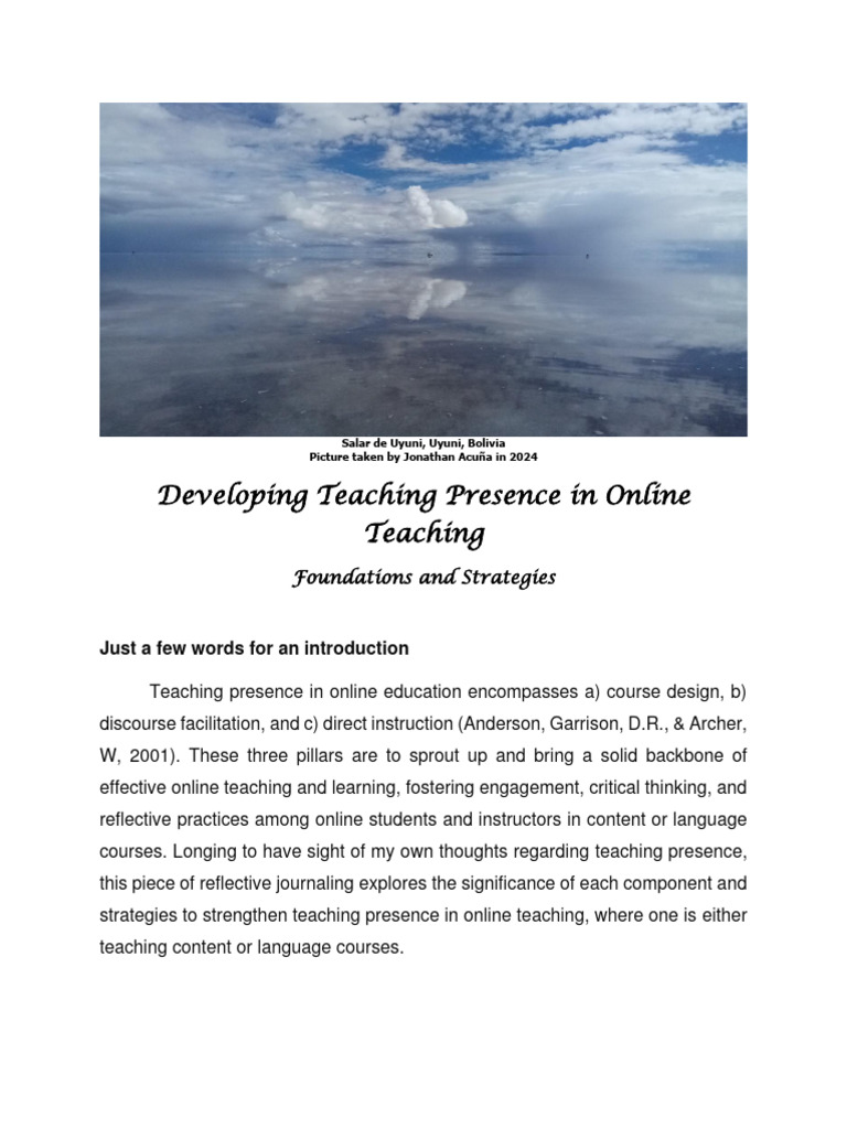 Enhancing Online Teaching Presence | PDF | Educational Technology ...