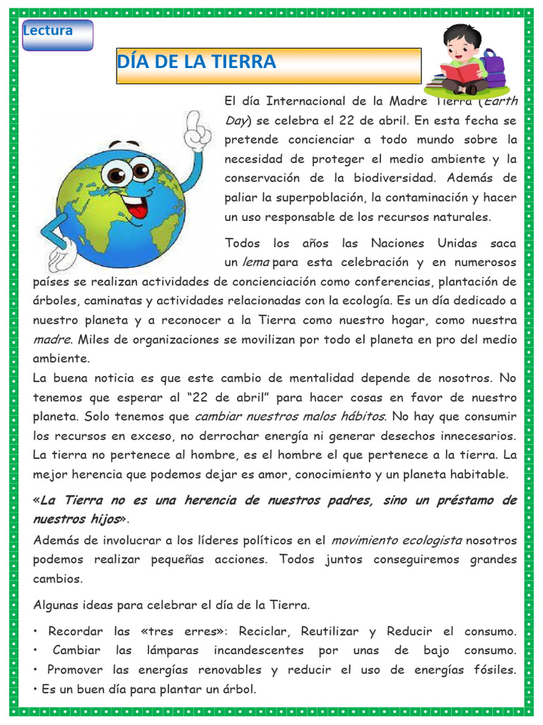 Dia de La Tierra | PDF | Entorno natural | Naturaleza