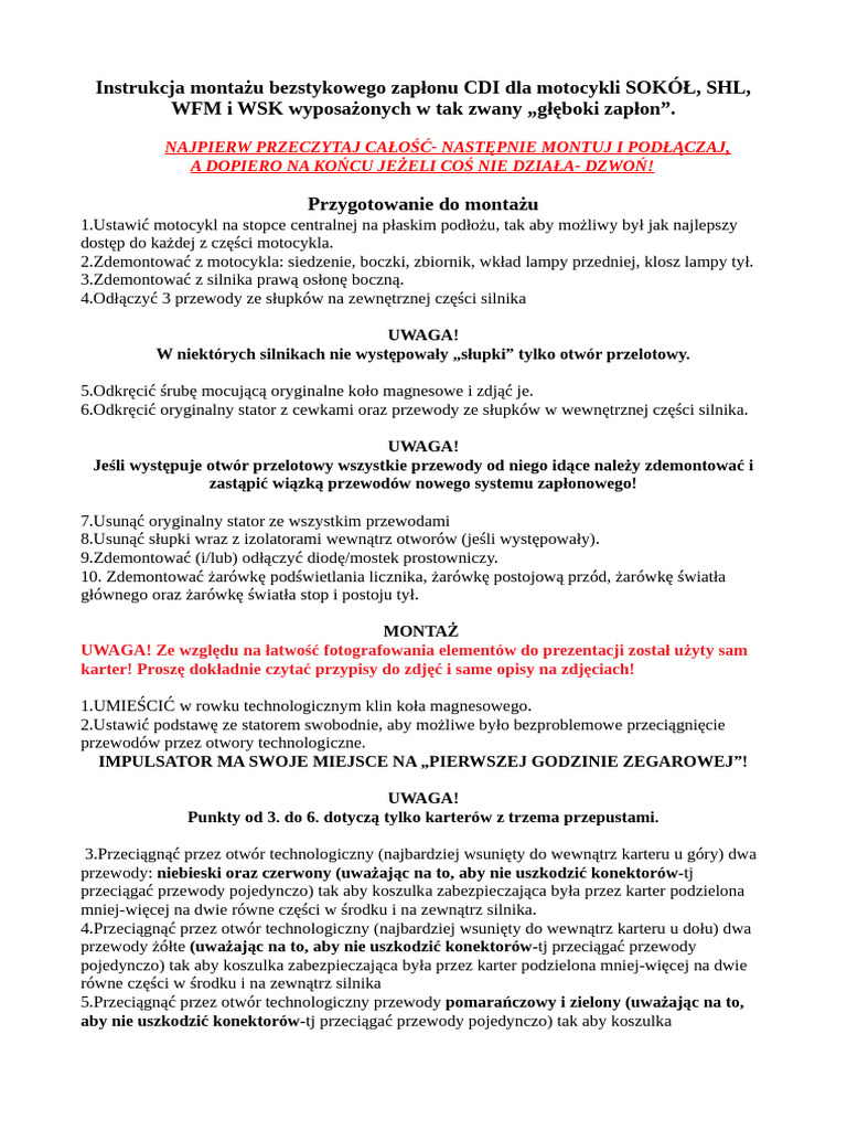 Gleboki Zaplon WFM Instrukcja PDF | PDF